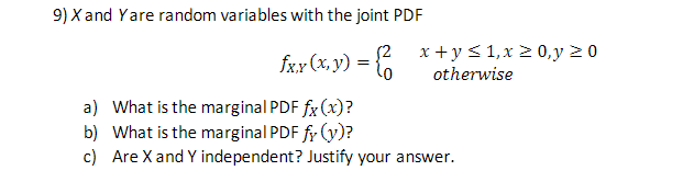 Solved x ﻿and Y ﻿are random variables with the joint | Chegg.com