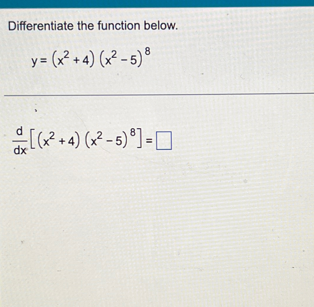 Solved Differentiate the function | Chegg.com