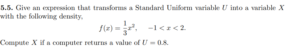 Solved 5.5. ﻿Give an expression that transforms a Standard | Chegg.com