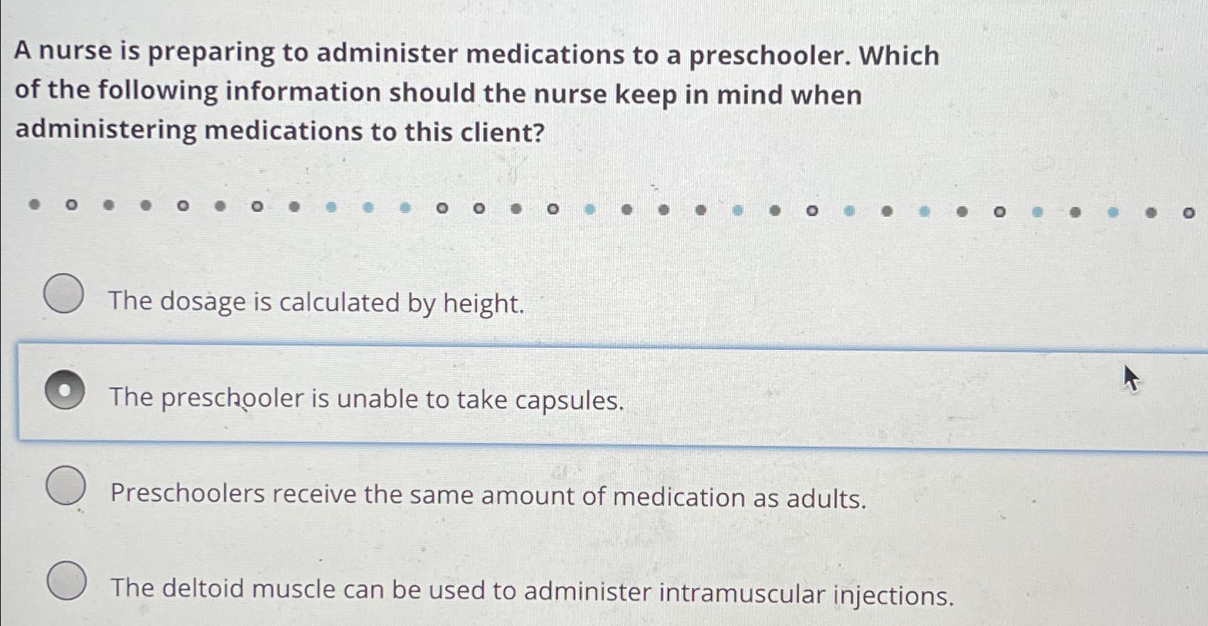 Solved A nurse is preparing to administer medications to a | Chegg.com