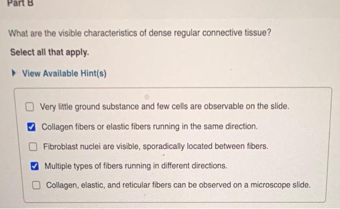 Solved Part B What are the visible characteristics of dense | Chegg.com