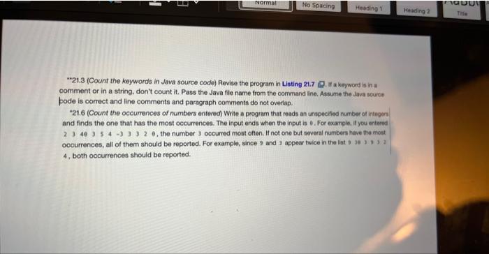 Solved *21.3 (Count the keywords in Java source code) Revise | Chegg.com