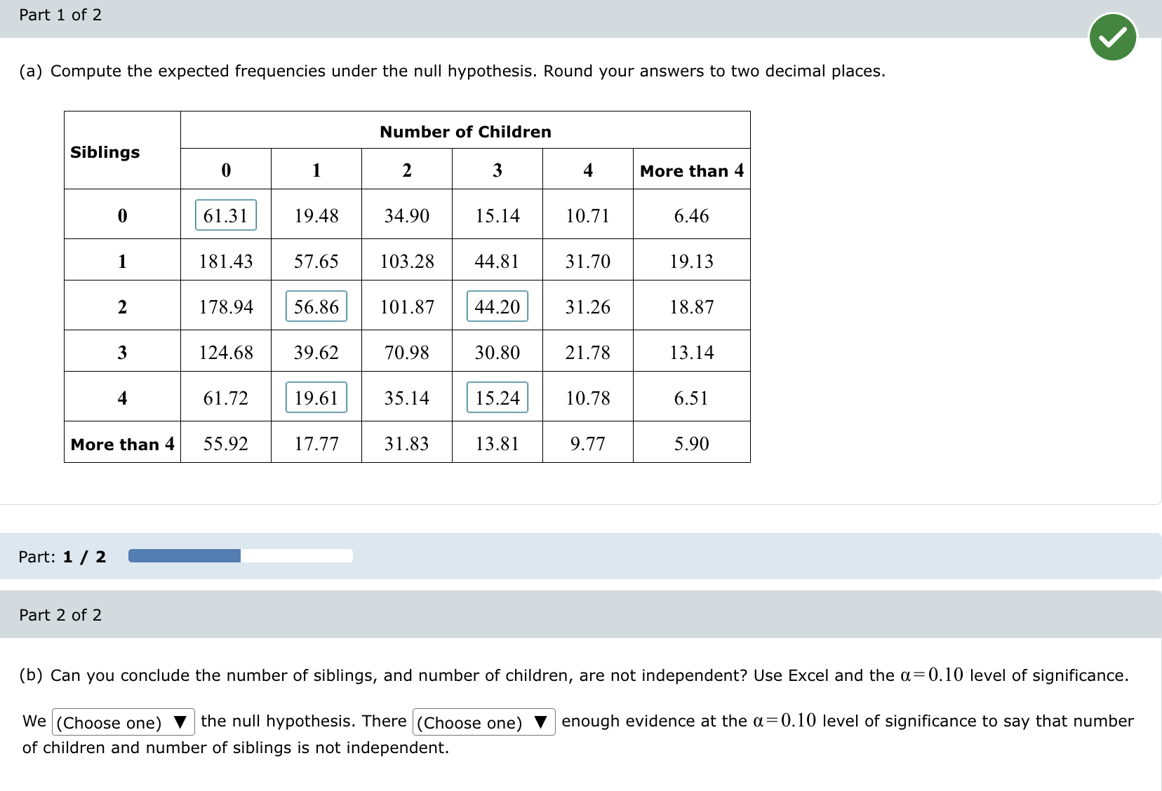 Solved (a) ﻿Compute the expected frequencies under the null | Chegg.com