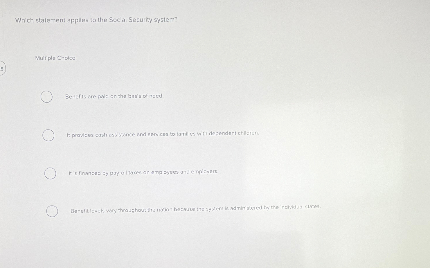 Solved Which statement applies to the Soclal Security | Chegg.com