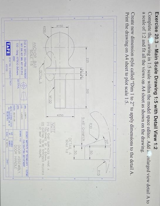 Solved Exercise 20.3 - Main Scale Drawing 1:5 with Detail | Chegg.com