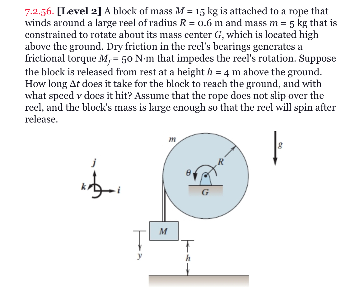 Solved 7.2.56. [Level 2] ﻿A block of mass M=15kg ﻿is | Chegg.com