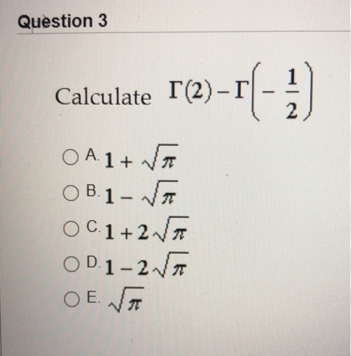 Solved Question 3 Calculate r(2)=r 2 O A. 1 + √ OB1- OC.1+2V | Chegg.com