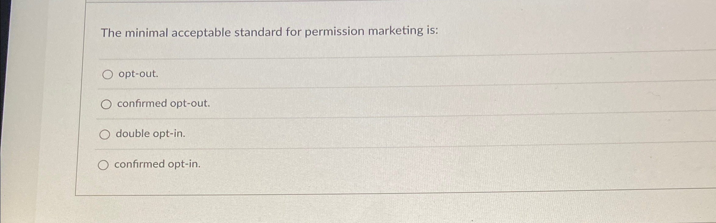 Solved The minimal acceptable standard for permission | Chegg.com