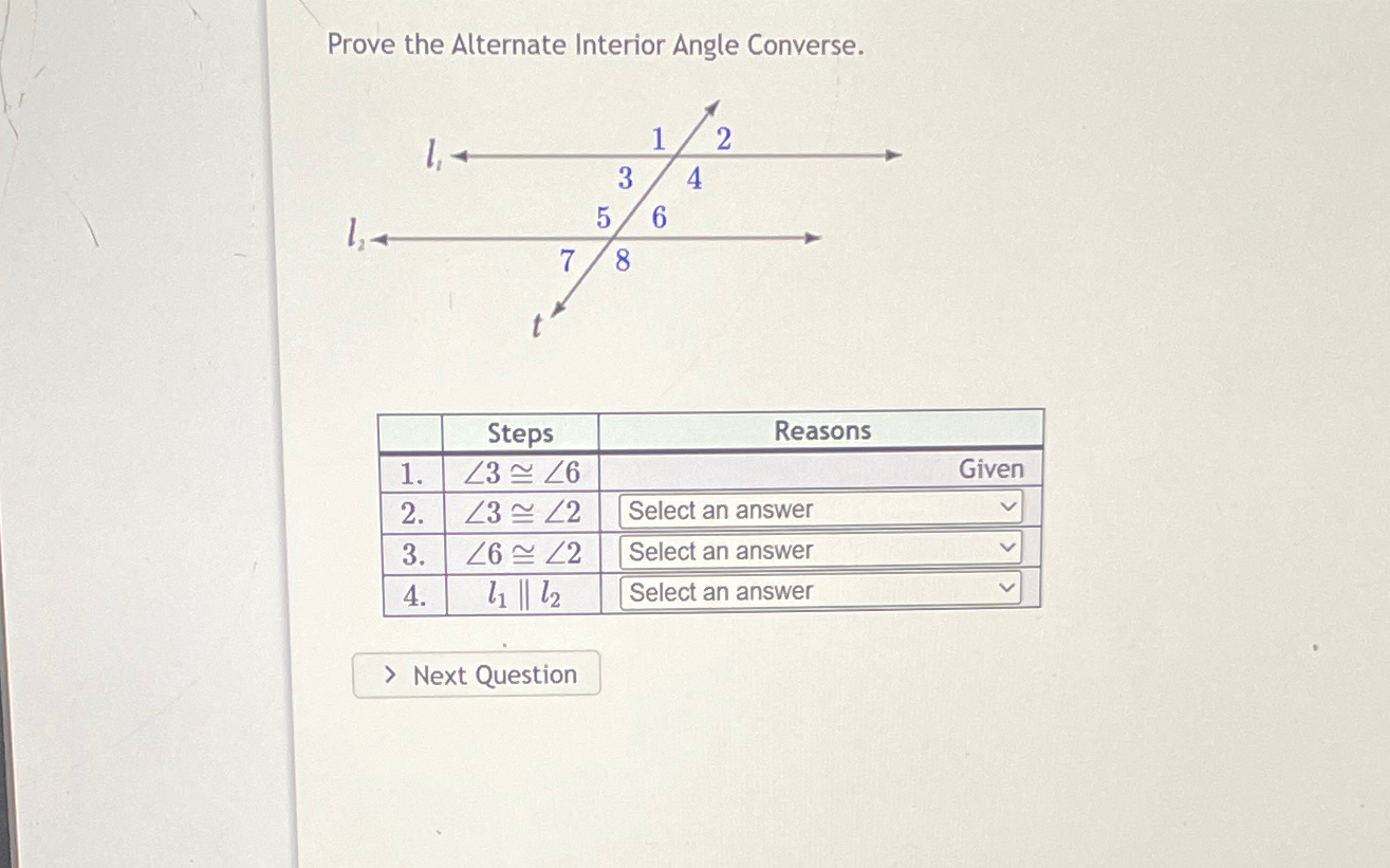 Solved Prove the Alternate Interior Angle | Chegg.com