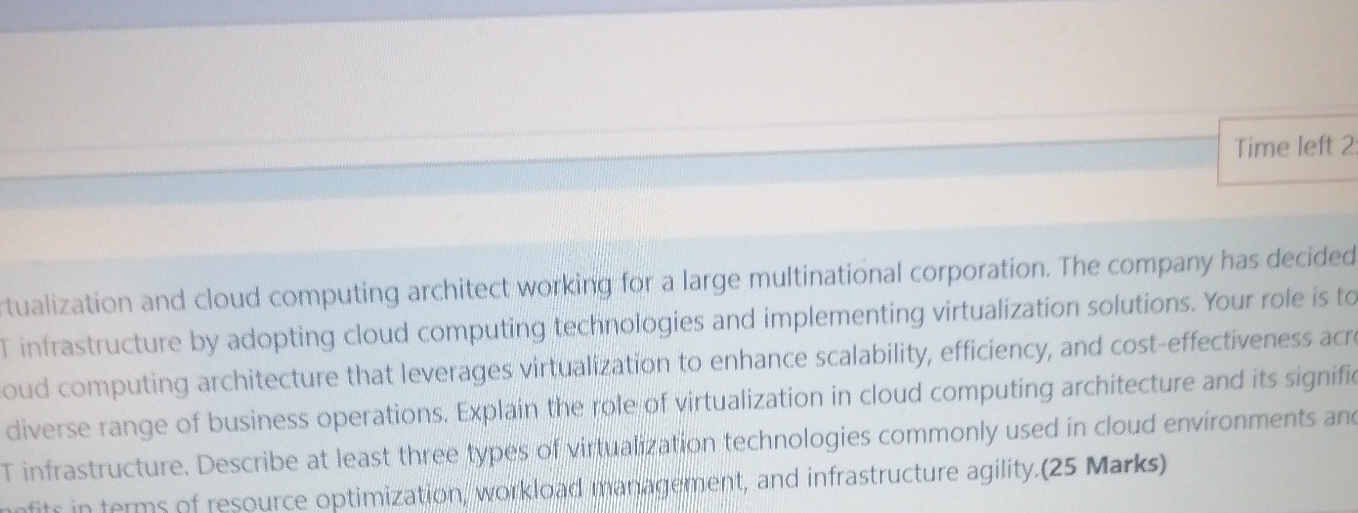 Solved Time left 2tualization and cloud computing architect | Chegg.com