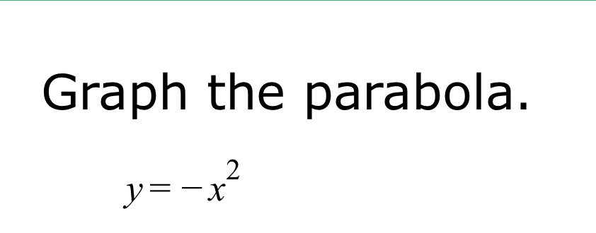 Solved Graph the parabola.y=-x2 | Chegg.com