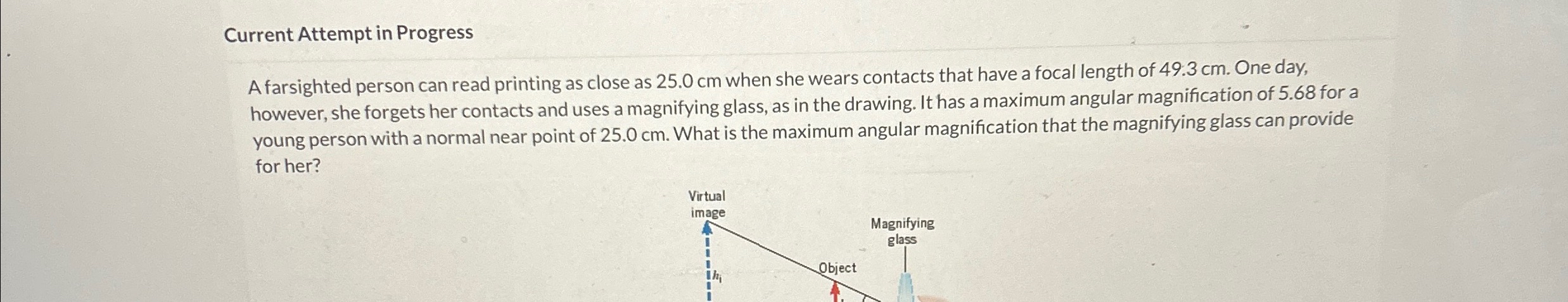 Solved Current Attempt in ProgressA farsighted person can | Chegg.com