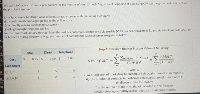 Calculate for each customer probability of that | Chegg.com