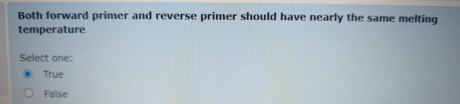 Solved Both forward primer and reverse primer should have | Chegg.com