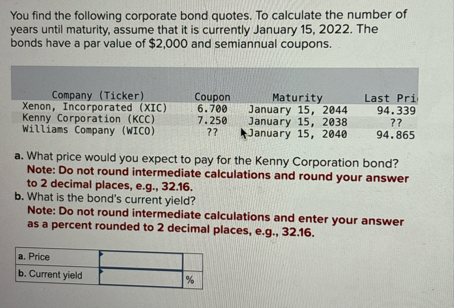 You find the following corporate bond quotes. To | Chegg.com