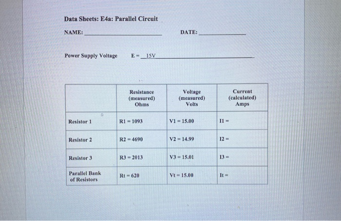 Solved E4a: Simple D.C. Circuits Introduction: An oft | Chegg.com
