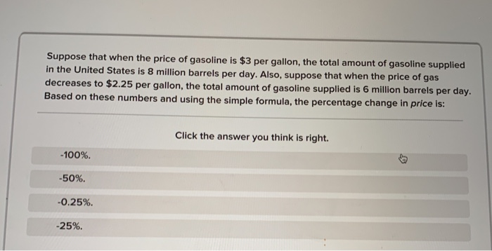 Solved Suppose that when the price of gasoline is $3 per | Chegg.com