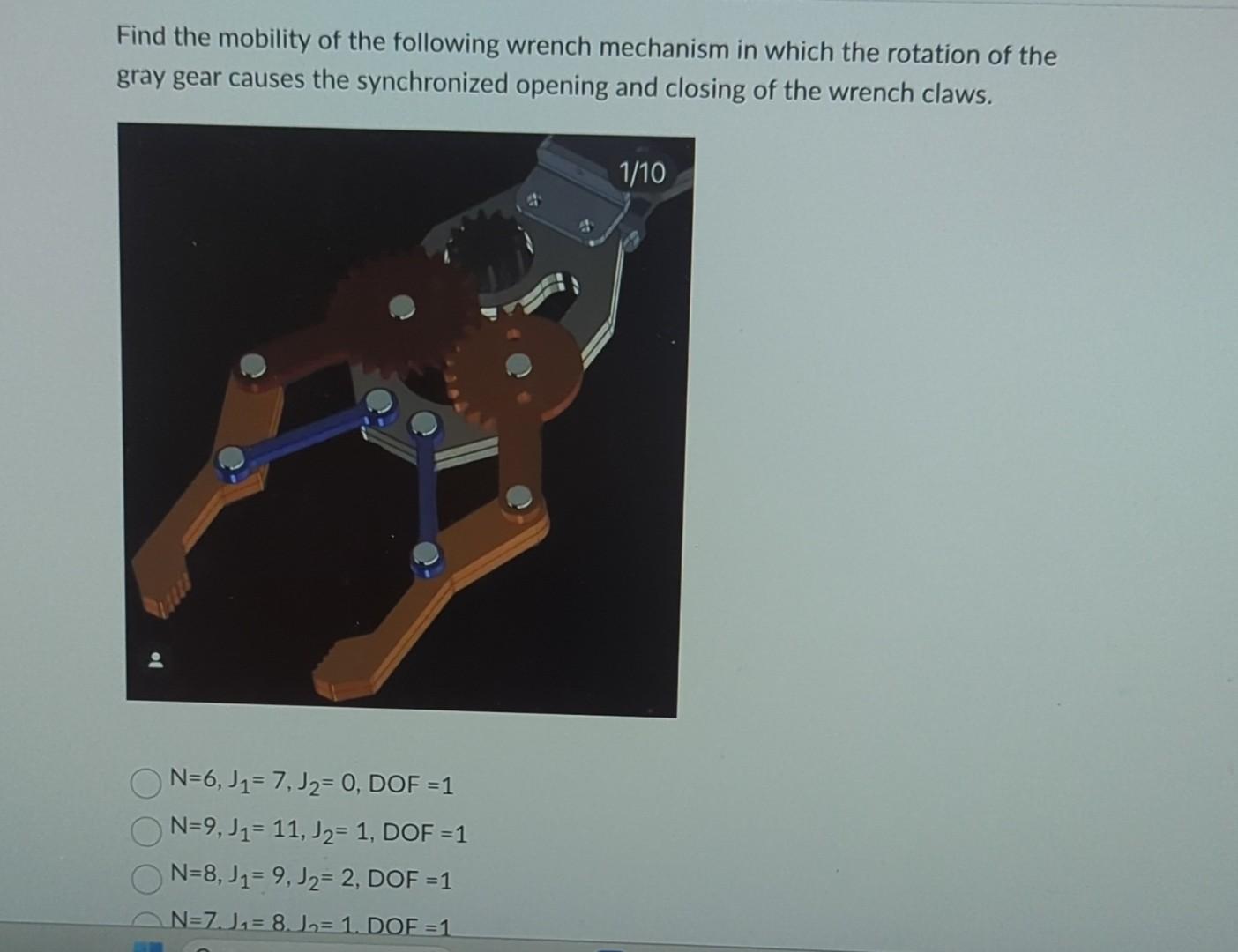 Solved Find the mobility of the following wrench mechanism | Chegg.com