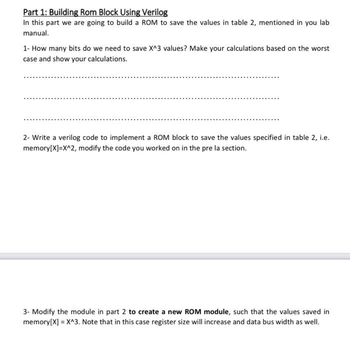 Part 1 Building Rom Block Using Verilog In This Part