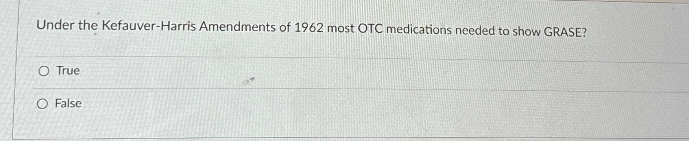 Solved Under the Kefauver-Harris Amendments of 1962 ﻿most | Chegg.com