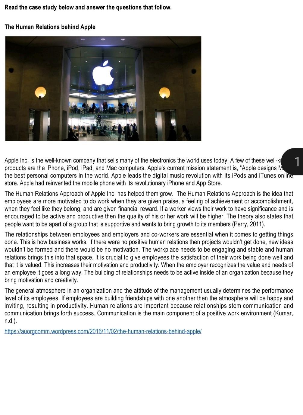 Solved Read the case study below and answer the questions | Chegg.com