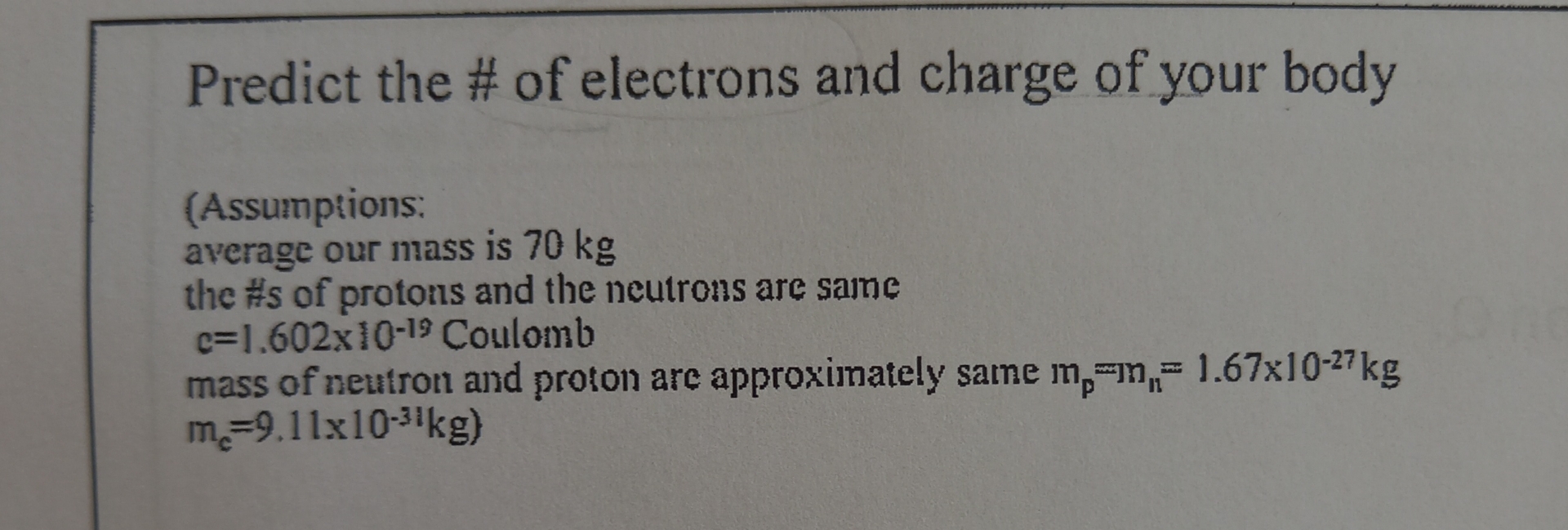 Solved Predict the # of electrons and charge of your | Chegg.com