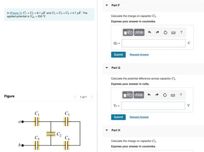 Solved In (Eigure 1), C1=C5=8.1μF and C2=C3=C4= Part A | Chegg.com