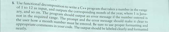 Solved 5 Use Functional Decomposition To Write A C