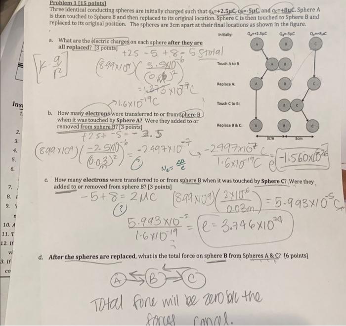 Solved Problem 1 [15 Doints] Three identical conducting | Chegg.com