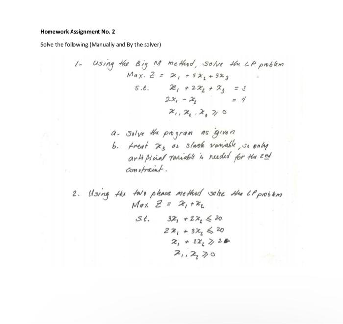Solved Homework Assignment No 2 Solve The Following