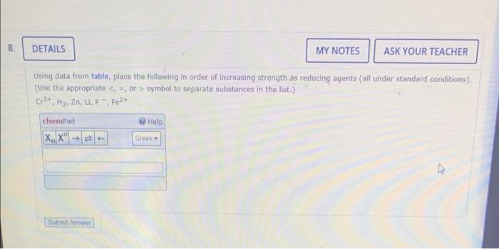 [Solved]: Using data from table, place the following in ord