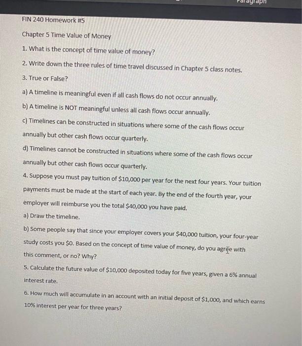 Solved 1. What is the concept of time value of money? 2. | Chegg.com