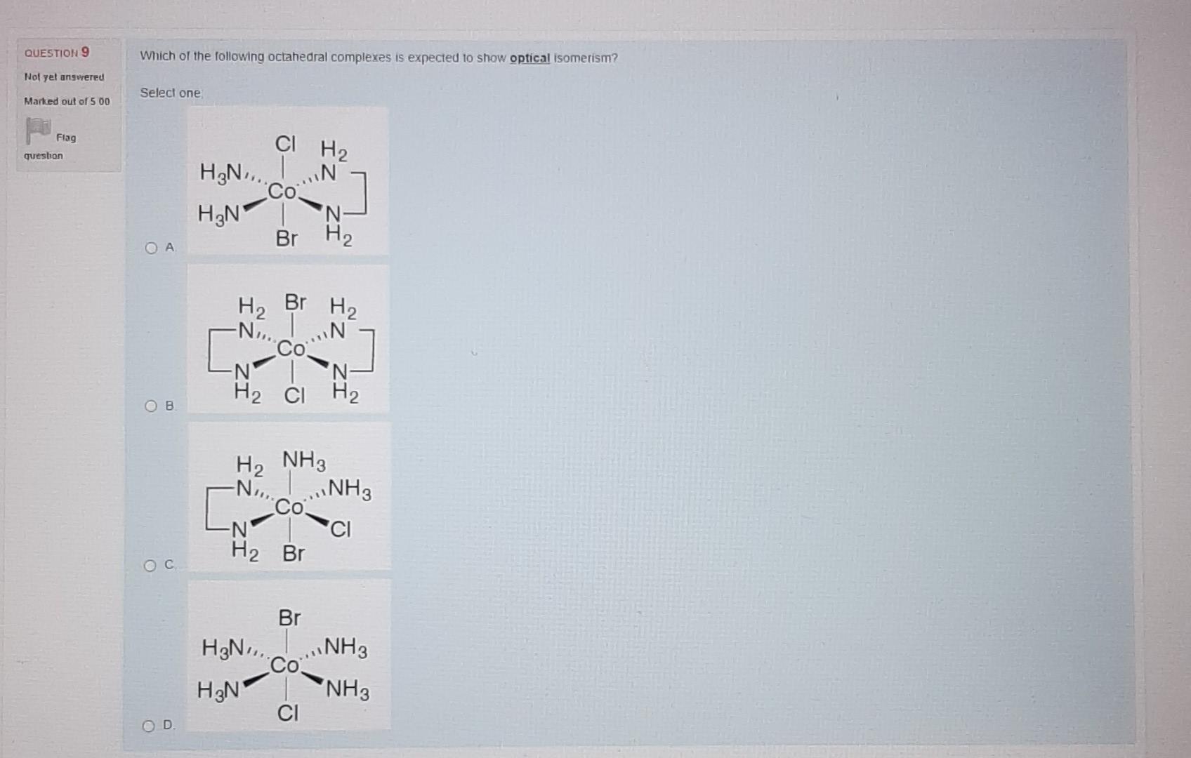 Solved QUESTIONS Which of the following octahedral complexes | Chegg.com