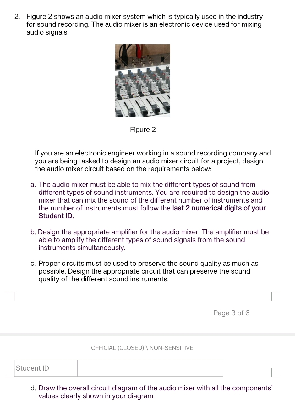 Solved Figure 2 ﻿shows an audio mixer system which is | Chegg.com