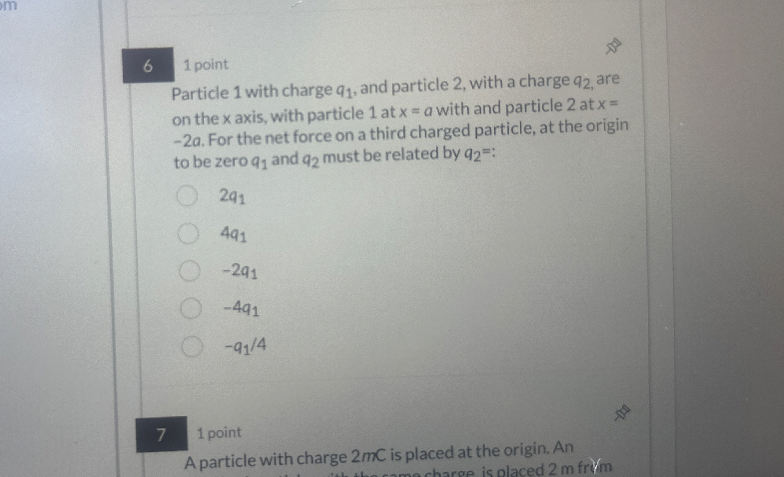 Solved 61 ﻿pointParticle 1 ﻿with charge q1, ﻿and particle | Chegg.com