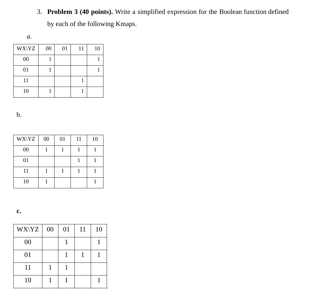 Problem 3 ( 40 ﻿points). ﻿Write a simplified | Chegg.com
