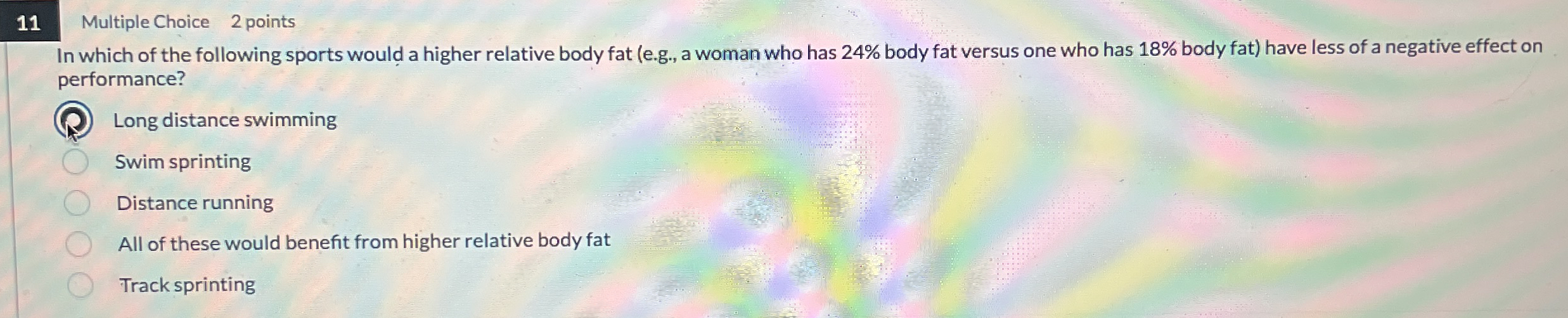 Solved 11Multiple Choice2 ﻿pointsIn which of the following | Chegg.com