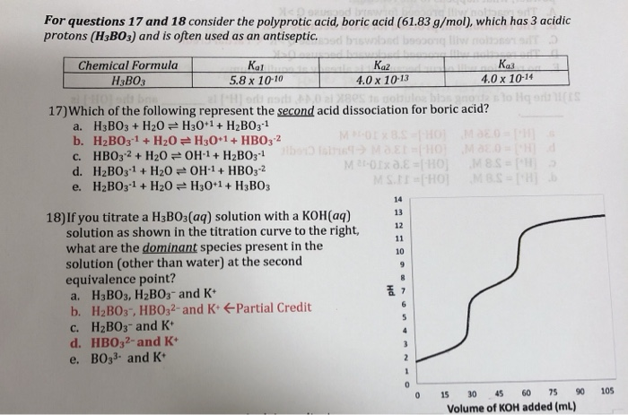 Solved For questions 17 and 18 consider the polyprotic acid, | Chegg.com