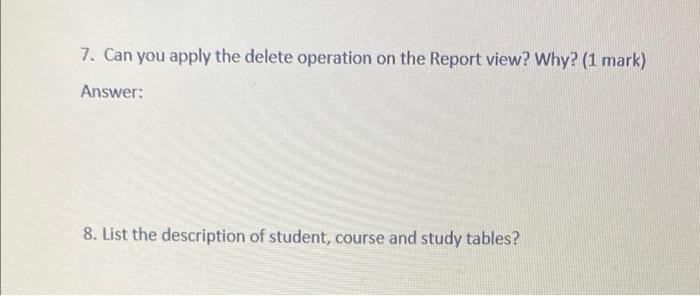 Solved Part One: Data Definition Language (DDL) 1. Create | Chegg.com
