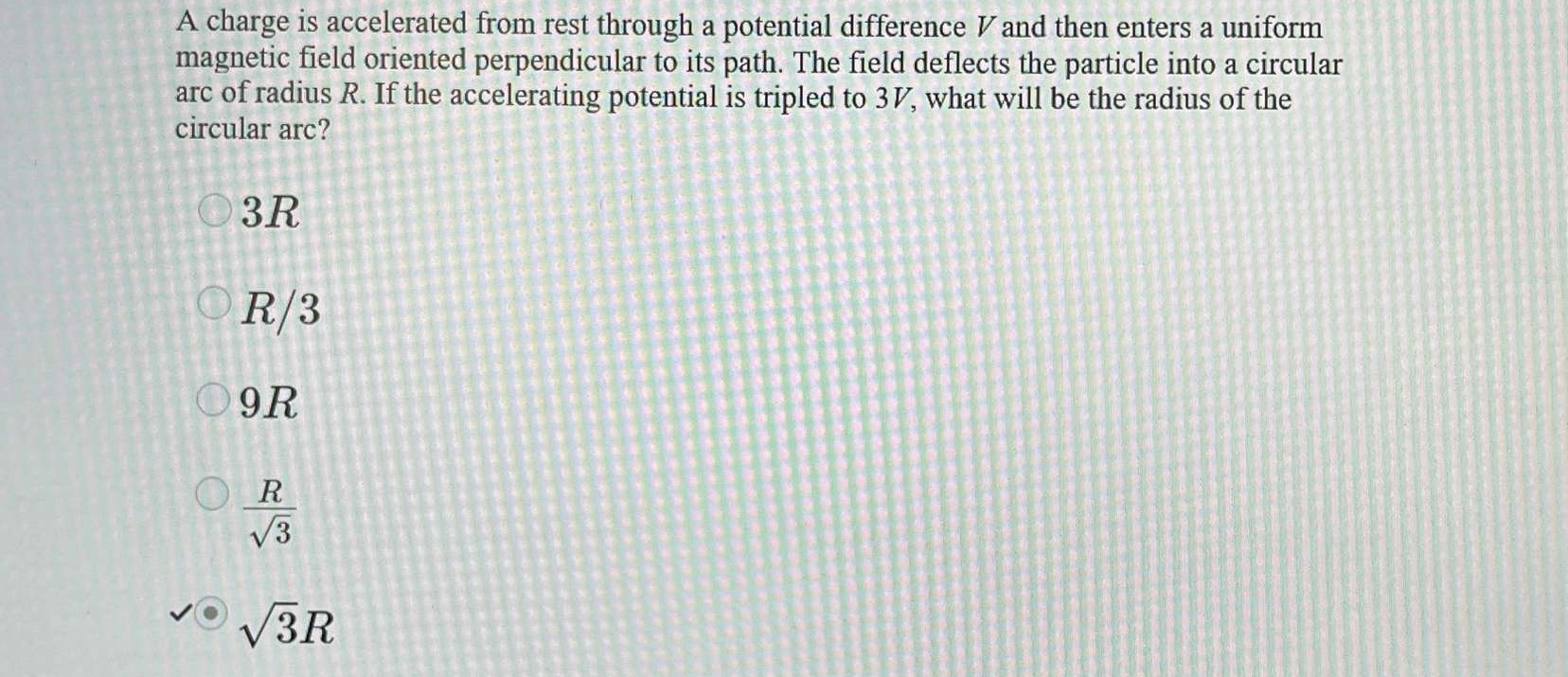 A charge is accelerated from rest through a potential | Chegg.com