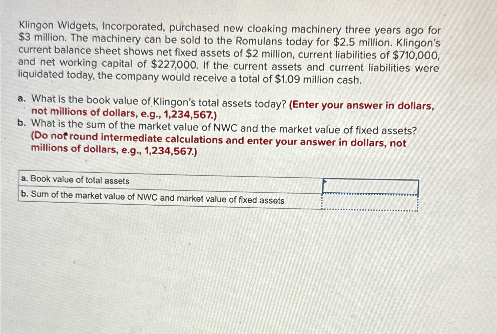 Klingon Widgets, Incorporated, purchased new cloaking | Chegg.com