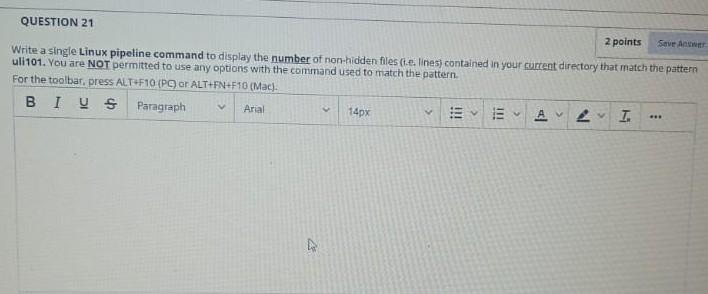 Solved Question 21 2 Points Save A Write A Single Linux 0054
