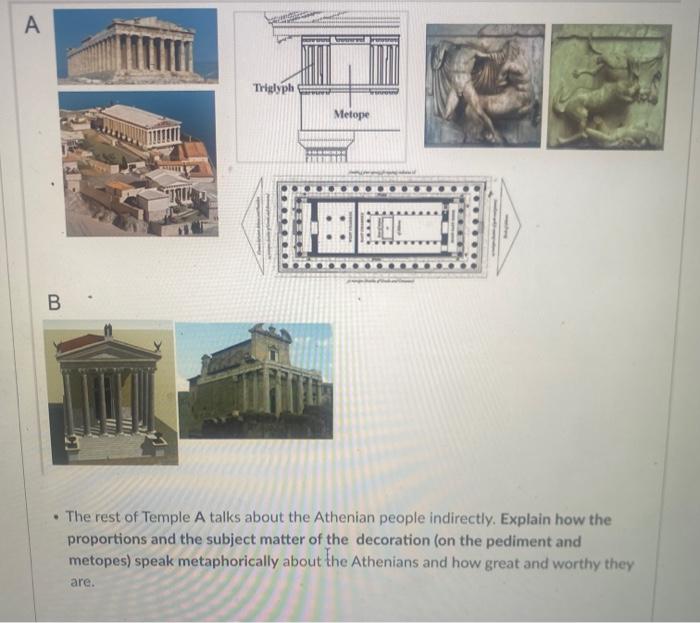 Solved A Triglyph Metope B • The rest of Temple A talks | Chegg.com