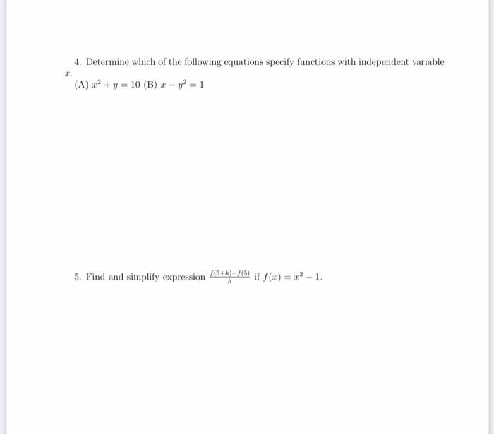 Solved .. 4. Determine which of the following equations | Chegg.com