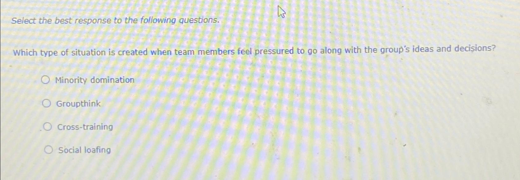 Solved Select the best response to the following | Chegg.com