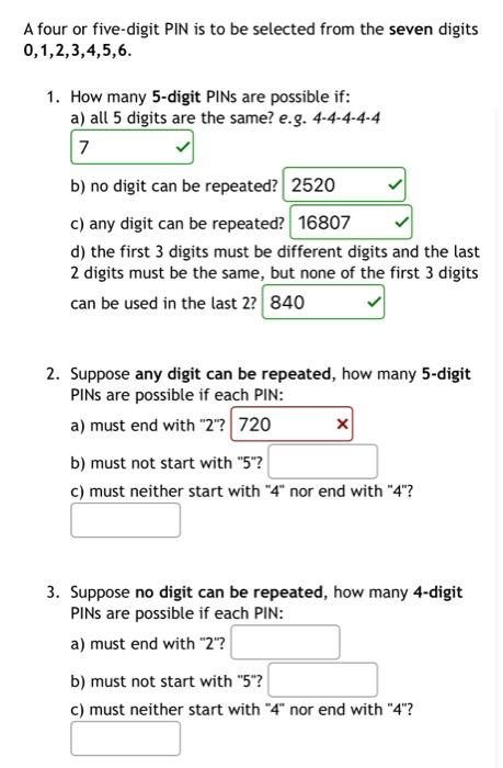 Solved A four or five-digit PIN is to be selected from the | Chegg.com