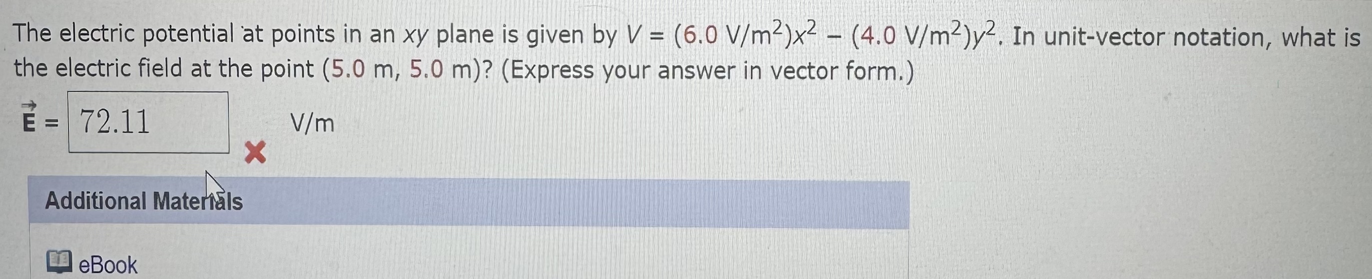 Solved The electric potential at points in an xy ﻿plane is | Chegg.com
