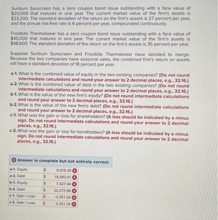 Solved Sunburn Sunscreen has a zero coupon bond issue | Chegg.com