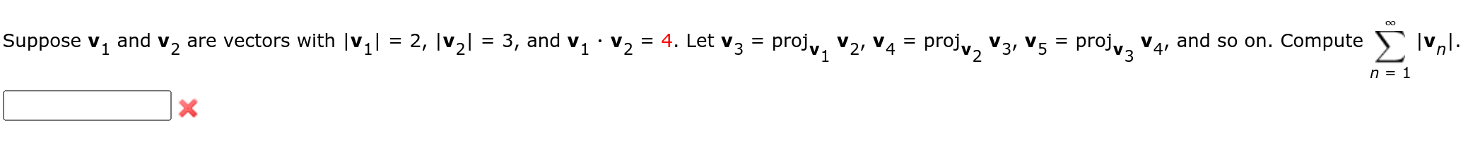 Solved Suppose v1 ﻿and v2 ﻿are vectors with |v1|=2,|v2|=3, | Chegg.com