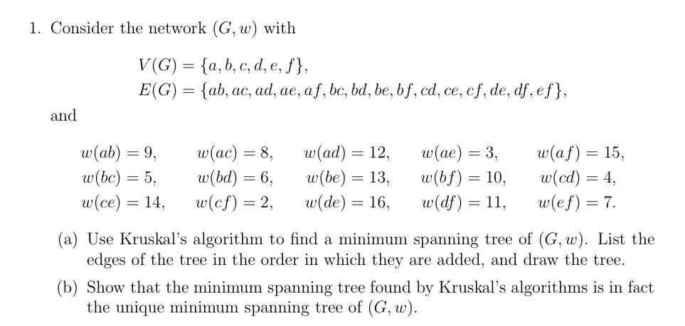 Solved Algorithmic Graph Theory Question. Please handwrite | Chegg.com